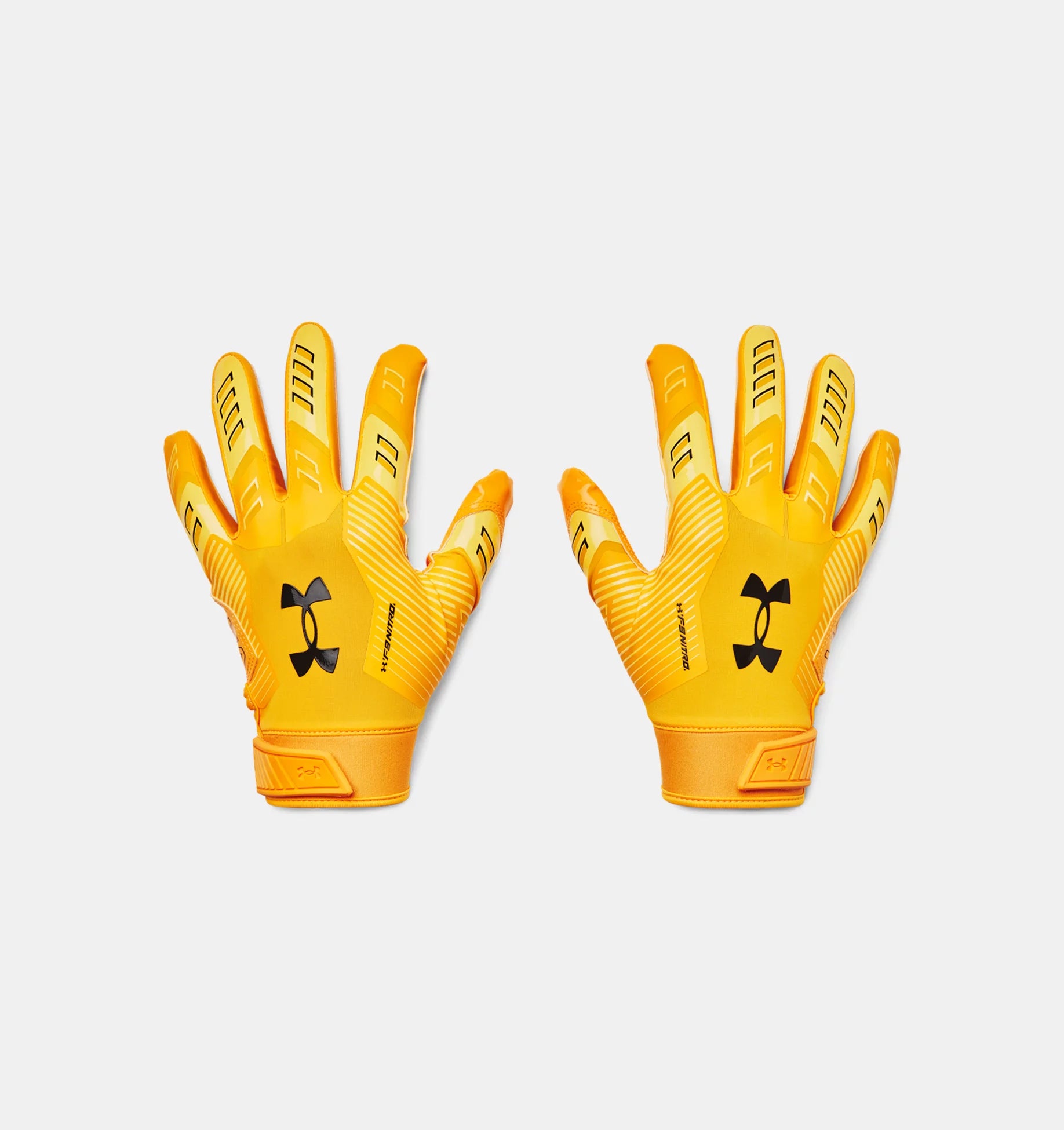 Orange and black under armour football gloves store